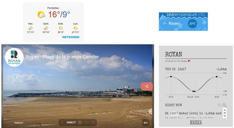 Webcams Royan – Plages en direct, météo, marées et température de l’eau